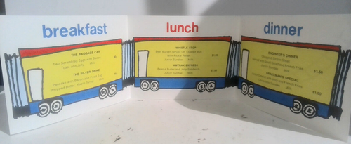 VINTAGE Amtrak Train Kids Menu FOLD OUT Breakfast Lunch & Dinner CUTE ...