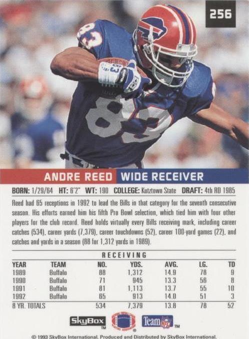 1993 Skybox Premium Andre Reed #256 for sale | eBay