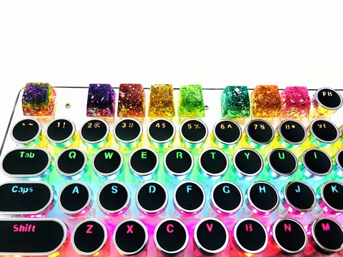 Handmade Artisan Resin Foil Keycap R4 Keycaps For Cherry MX Mechanical ...