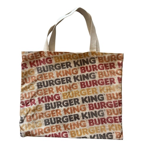 Burger King Canvas Tote Bag Spell Out All Over Print retro vintage swag ...