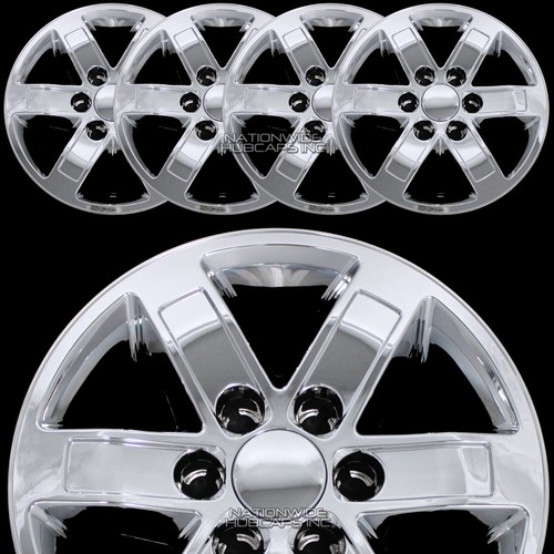4 fit 2007-2014 GMC SIERRA 1500 YUKON 17" Chrome Wheel Skins Hub Caps ...