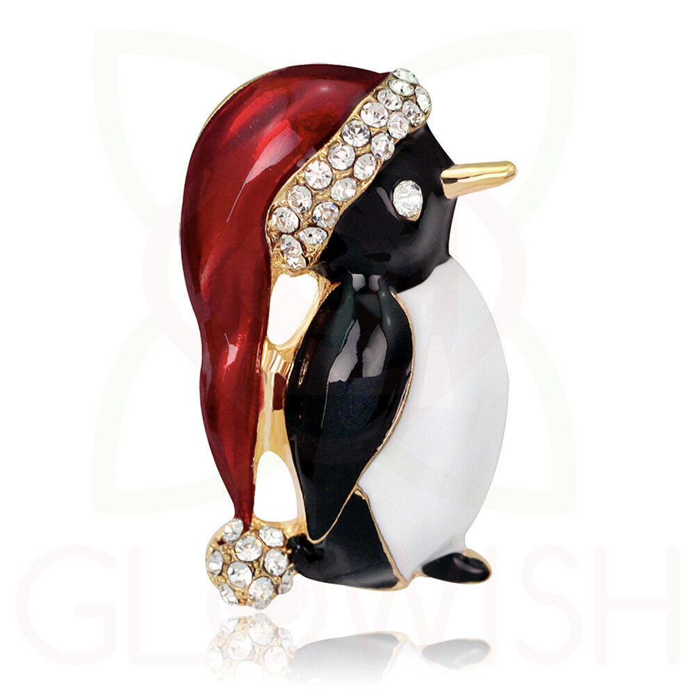 Christmas Brooch Badge Rhinestone Crystal Enamel Brooch Pins Reindeer ...