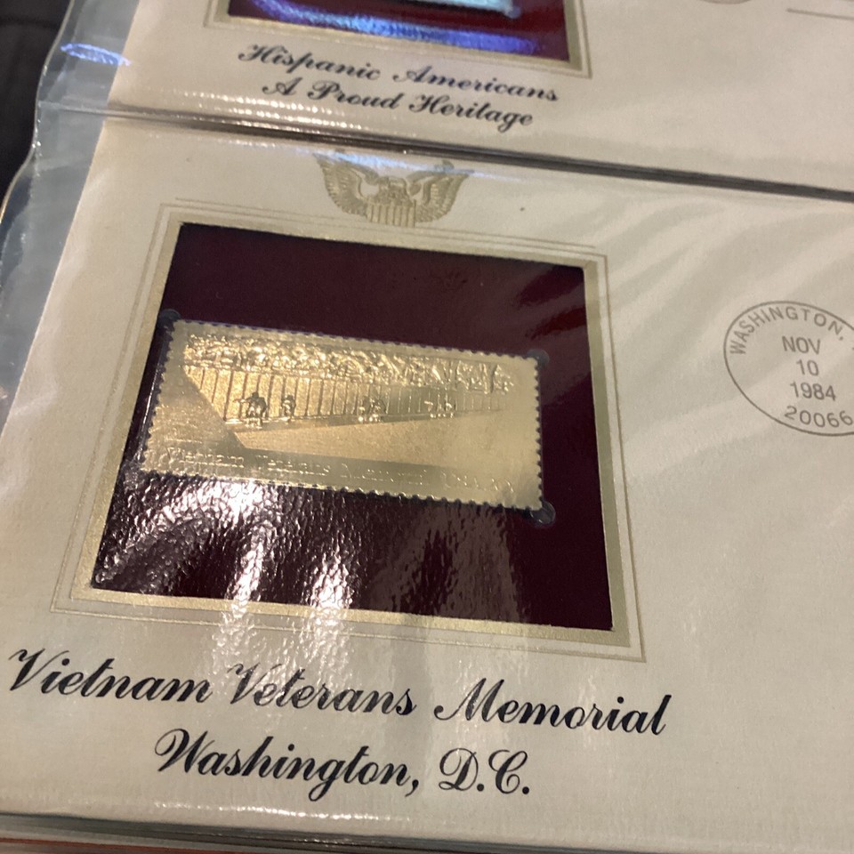 199 Golden Replicas of US Classic Stamps Proofs Gleaming Surface 22kt ...
