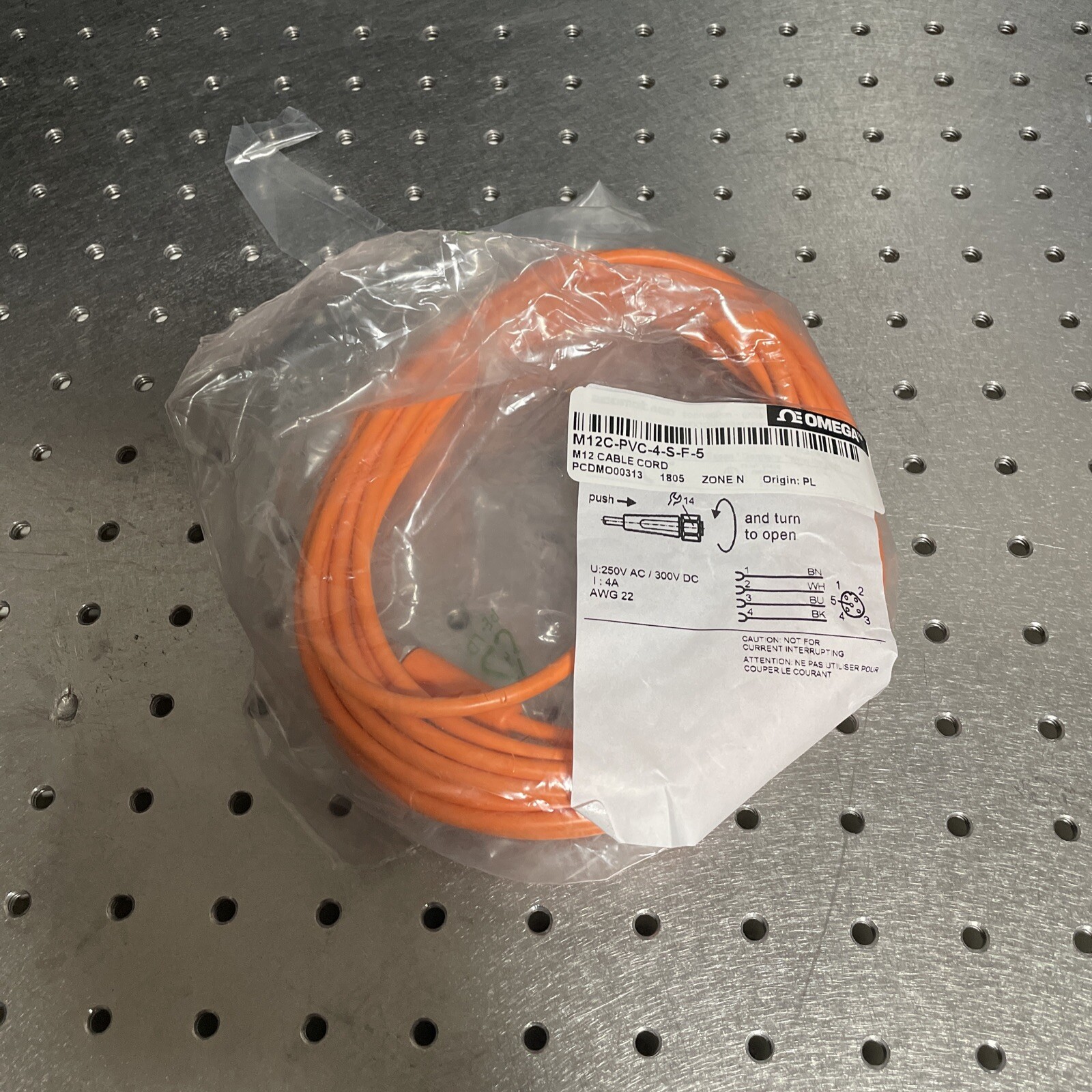 omega m12c-pvc-4-s-f-5 sensor cable | eBay
