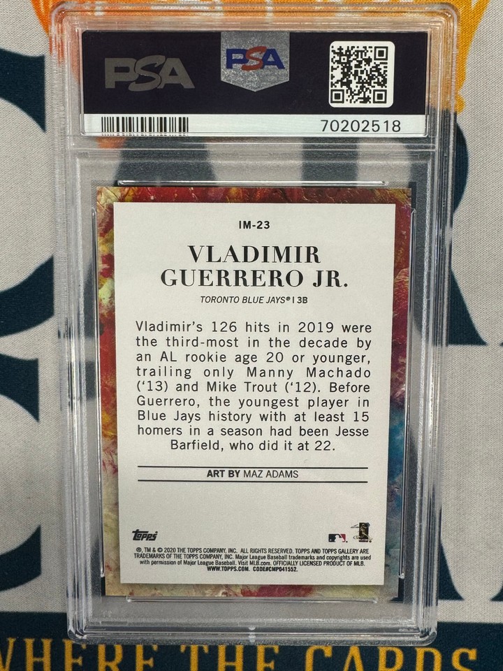 2020 Topps Gallery VLADIMIR GUERRERO JR Impressionists PSA 9 BR | eBay