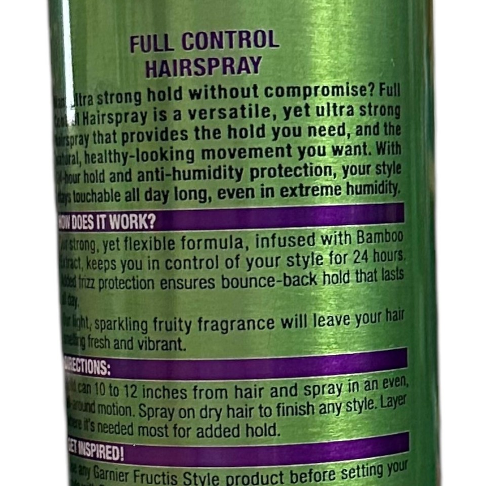 3 Pk Garnier Full Control Hairspray 24H Bounce Back Ultra Strong Hold ...