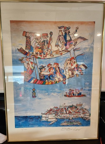 "Flying Carpet" By Jovan Obican Pencil Signed Lithograph Pencil SIgned ...
