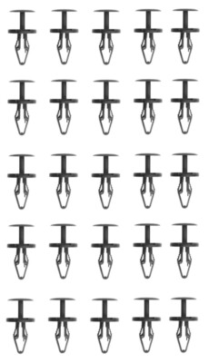 25 pcs Black Nylon Push Type Retainers Clips for GM Chevrolet 17/64" 6 ...
