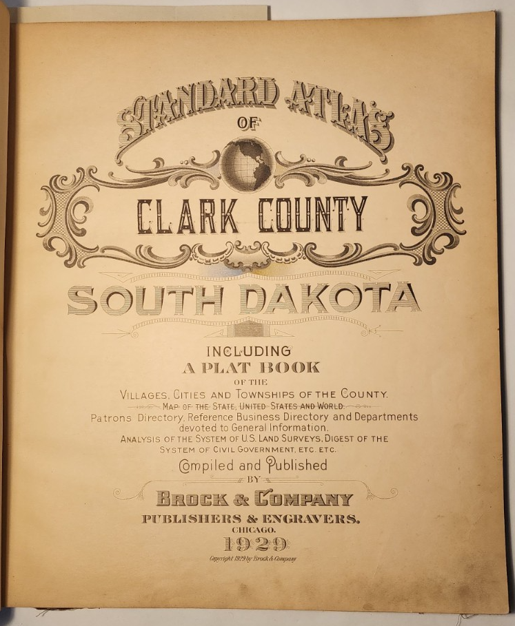 1929 CLARK COUNTY SOUTH DAKOTA ATLAS GEO. OGLE MAPS, PLATS, PHOTOS | eBay