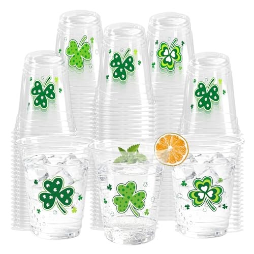 100 Pack St. Patrick's Day Plastic Cups 12 Oz Lucky Irish Themed lucky ...