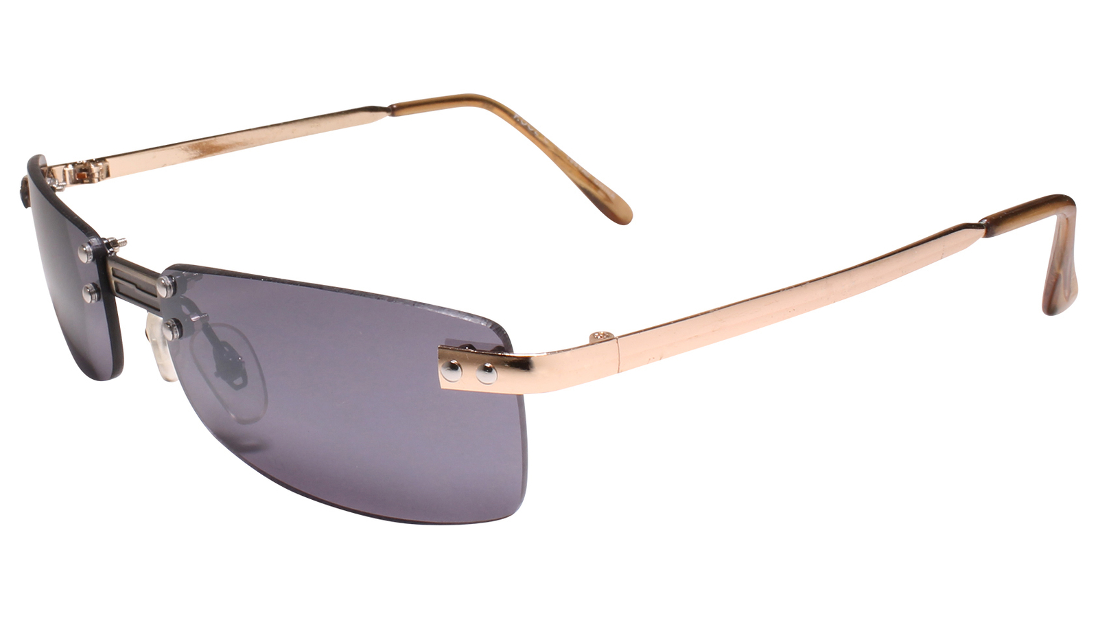 Genuine Vintage Rimless Gold Frame 80s 90s Rectangle Sunglasses | eBay