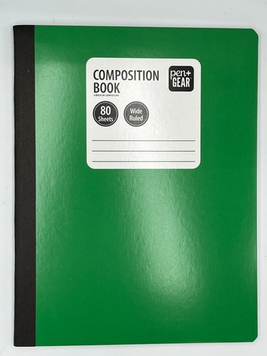 Pen + Gear Composition Book Wide Ruled 80 Pages 9.75" x 7.5" Green | eBay