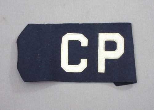 WWII COMMAND POST "CP" Armband, White Felt on Dark Navy, Elastic-banded ...