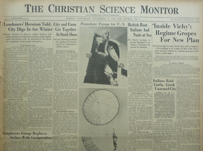 11-November 30, 1940 WWII Original Int. Newspaper - U.S PARACHUTE ...