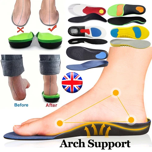 UK WORK BOOTS ORTHOTIC FOOT ARCH HEEL SUPPORT SHOE INSERTS MASSAGING ...