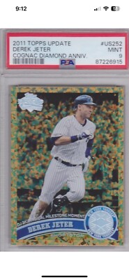 2011 Topps Update Cognac Diamond Anniversary Us252 Derek Jeter Psa 9