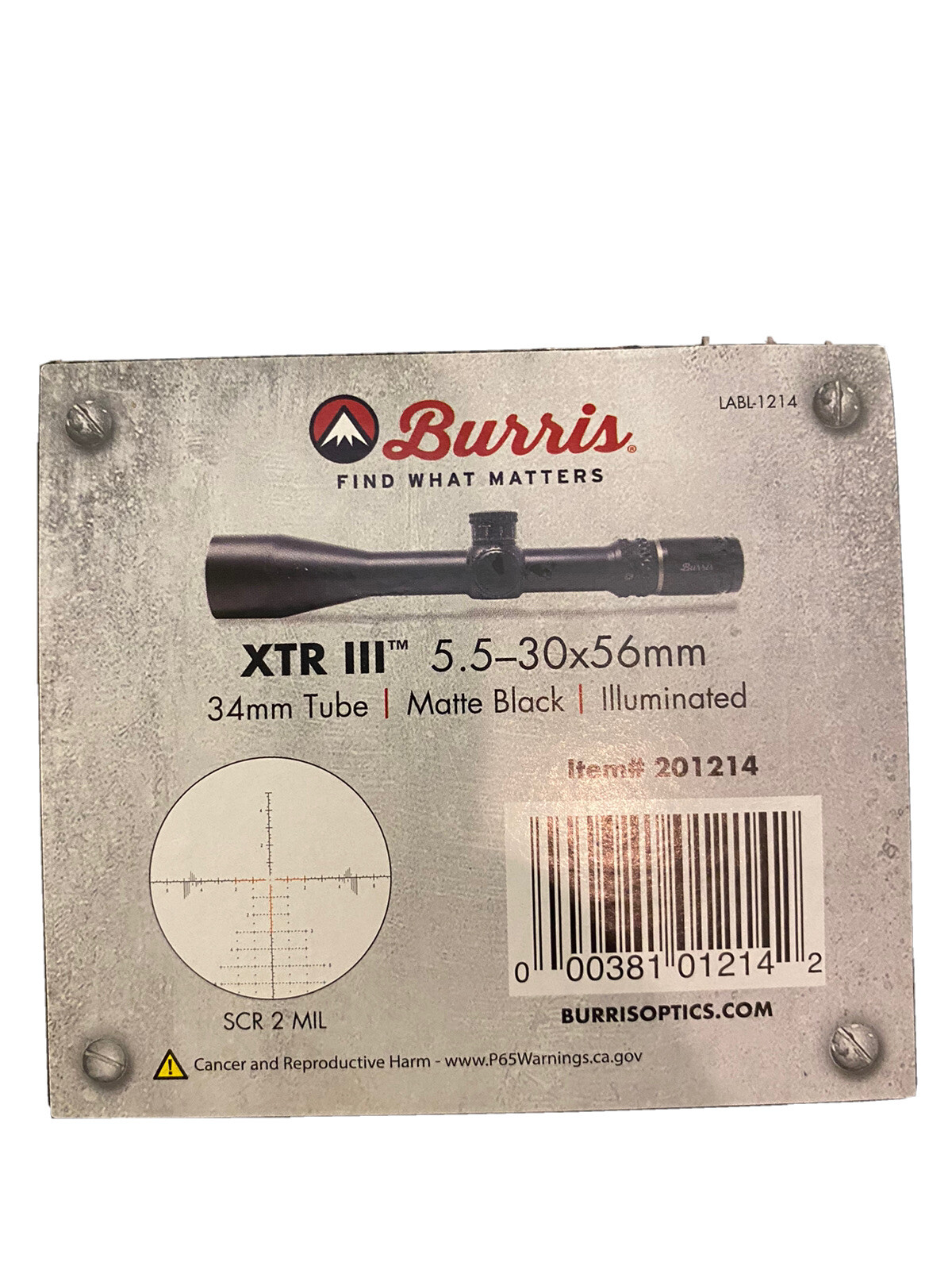 Burris Xtreme Tactical XTR III 5.5-30x56mm illum SCR 2 Mil FFP ...