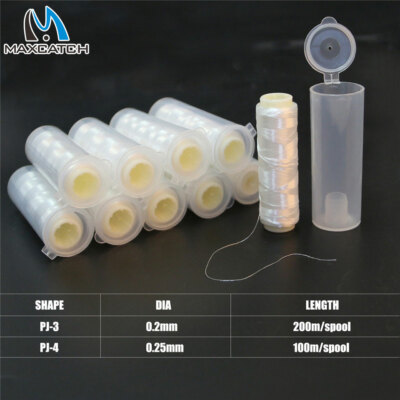 20pcs 2/0.25mm Strong Polyester Fishing Bait Elastic Thread Spool ...