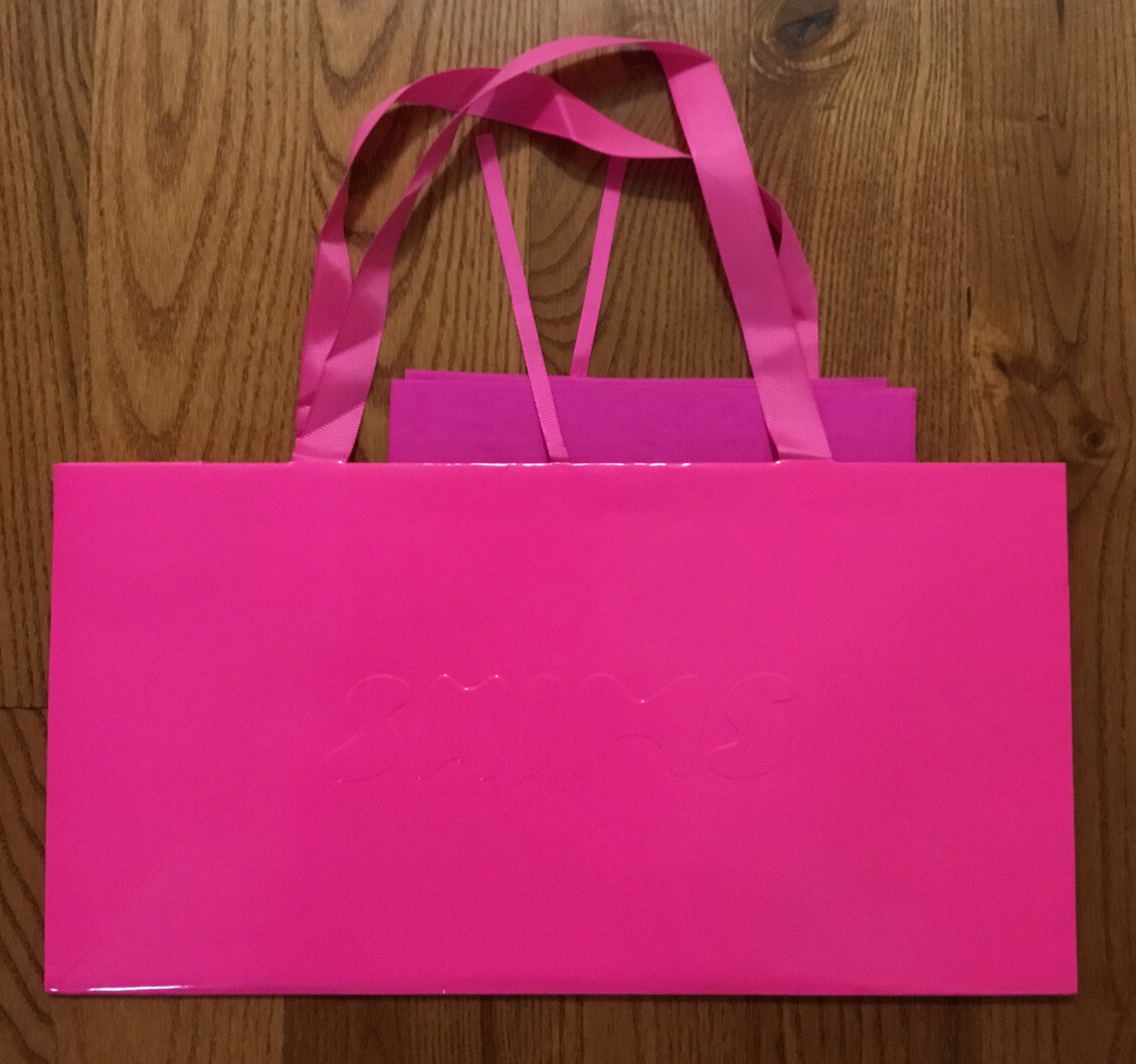SKIMS BY KIM KARDASHIAN HOT PINK MEDIUM SHOPPING BAG WITH TISSUE PAPER ...