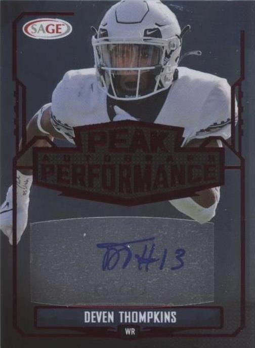 2022 SAGE Low Series - Peak Performance Autographs Deven Thompkins #PKA ...