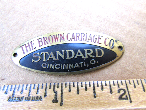 Rare Antique Brown Carriage Co Standard Emblem Cincinnati OH - Buggy ...