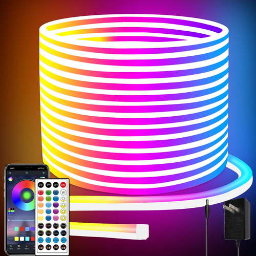 66FT Led Neon Rope Lights Control with App/Remote,Flexible Led Rope ...