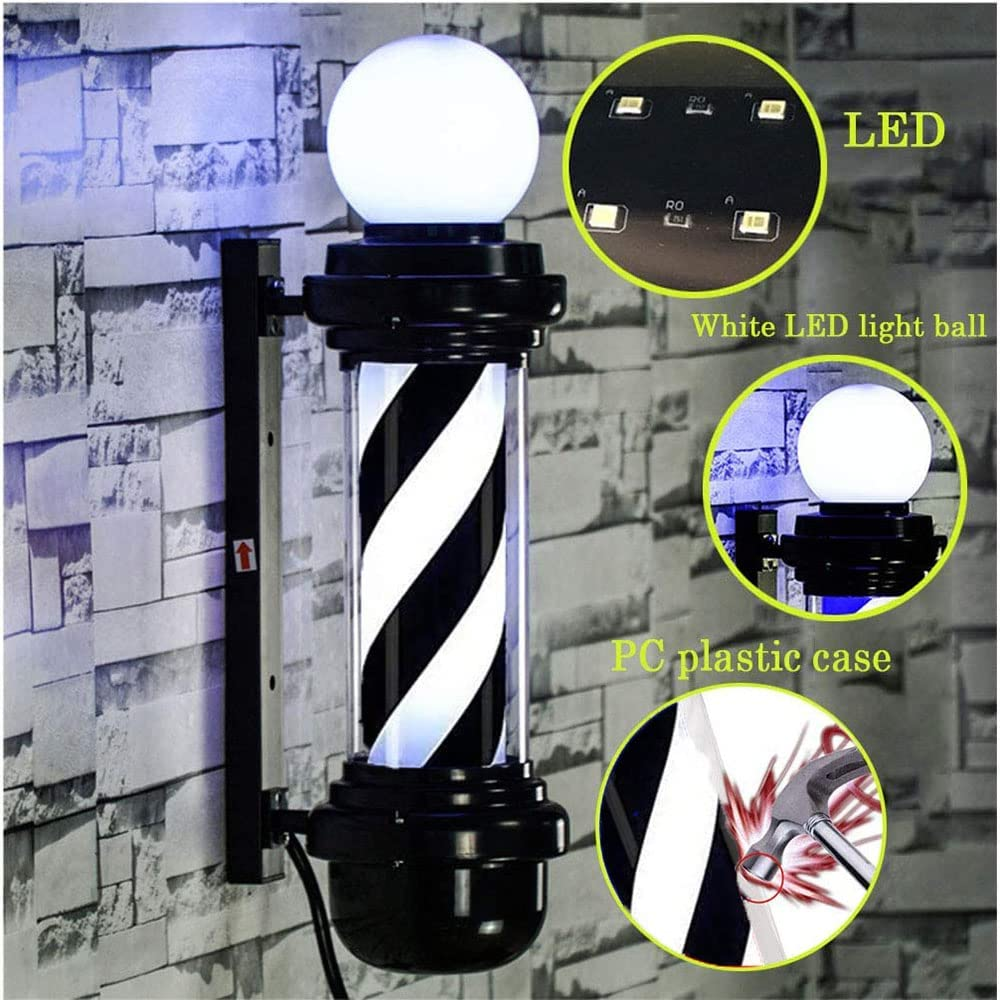 Barber Shop Pole LED Light Wall Lamp Rotating Stripe Sign Lighting ...