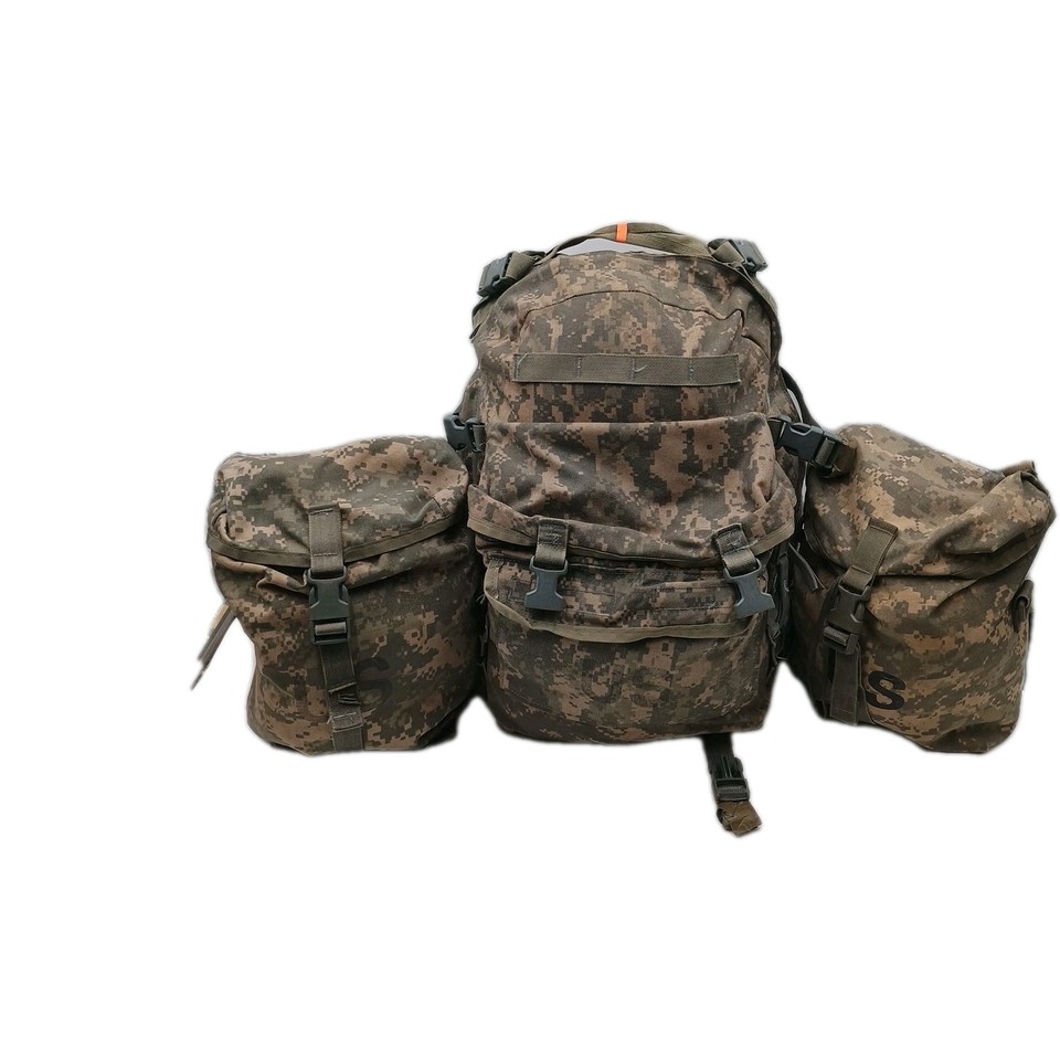 USGI Molle II ACU 3 Day Backpack 2 Sustainment+ Waist Bag+2 Canteen ...