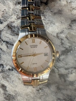 Citizen Quartz WR 50 Men’s Two Tone Stainless Steel Watch w/ Date ...