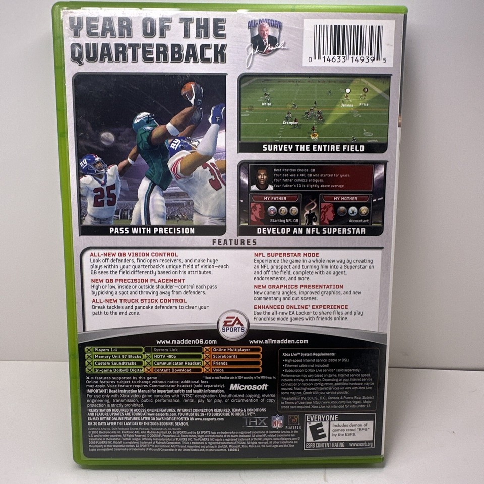 Madden NFL 06 Xbox Original 2005 Donovan McNabb Cover Eagles LETS GO | eBay