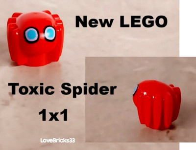 New LEGO Science Lab Toxic Spider blue Eyes 1x1 Spider-man Spidey Red ...