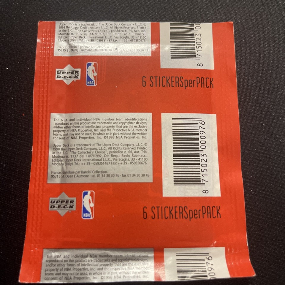 1- 1998 Upper Deck Stickers Pack Michael Jordan | eBay