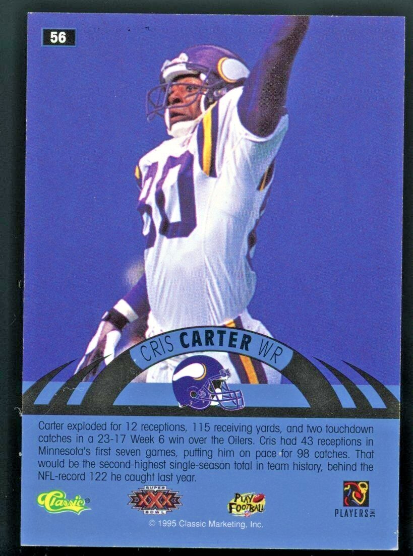 1996 Classic NFL Experience - #56 Cris Carter for sale online | eBay