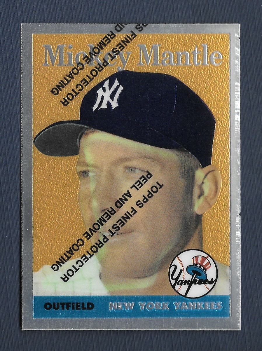 1996 Topps - Mickey Mantle Commemorative Reprints Finest Refractor 1958 ...
