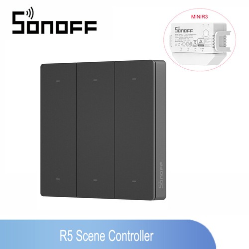 SONOFF R5 Smart Switch Wireless Free Sticker 6-way Panel Scene Button ...