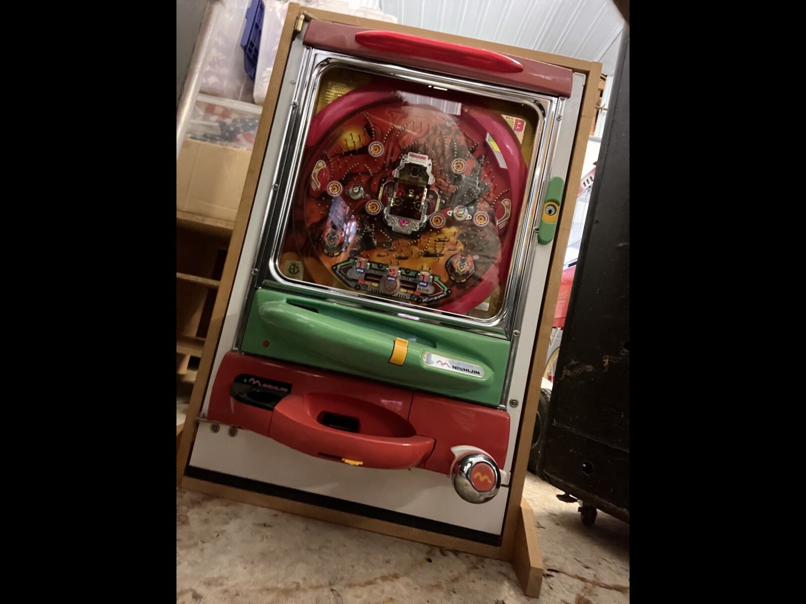 PACHINKO NISHJIN SLOT MACHINE PINBALL MADE IN JAPAN WITH WOOD STAND | eBay