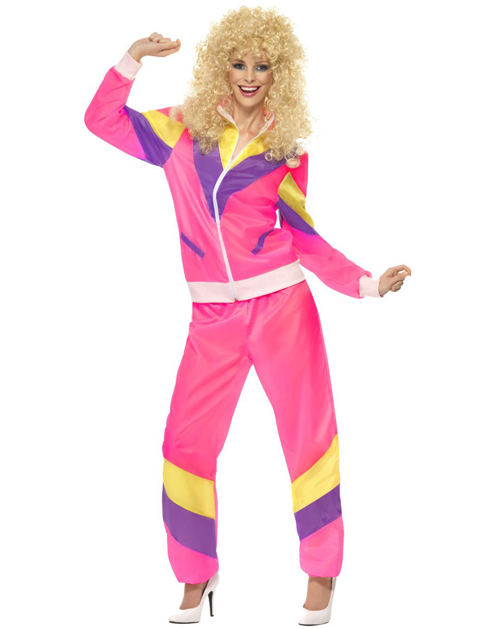 CL407 Womens 80s Height Fashion Scouser Tracksuit Shell Suit Costume ...