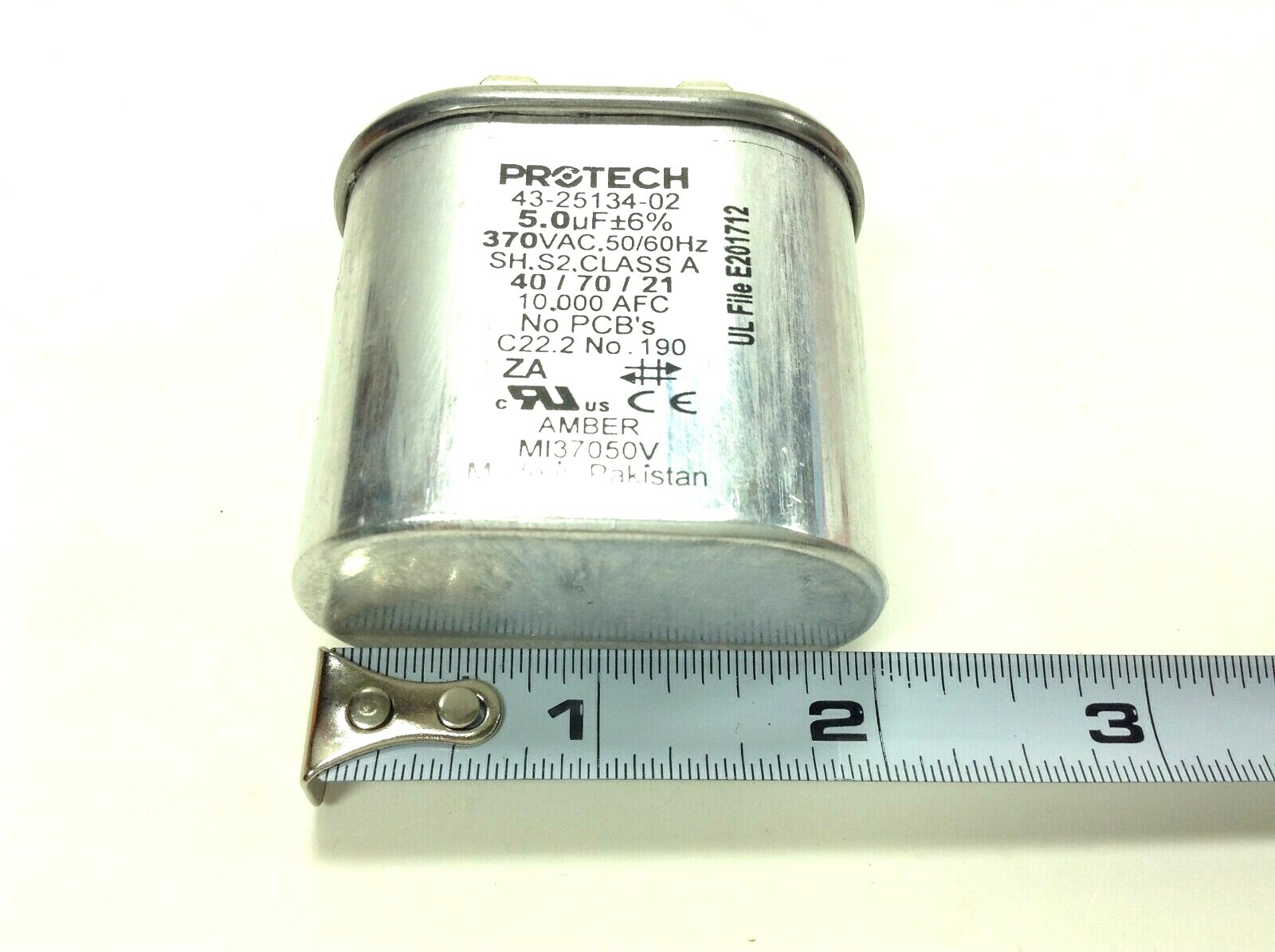 5 MFD 370 Volt Oval HEAVY-DUTY Run Capacitor ProTech 43-25134-02 Rheem ...