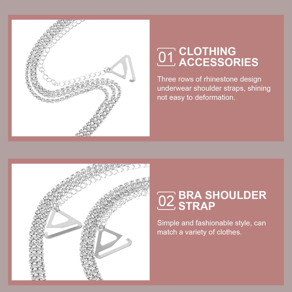 Invisible Shoulder Strap Rhinestone Bra Chest Chain Bra Strap Holder | eBay
