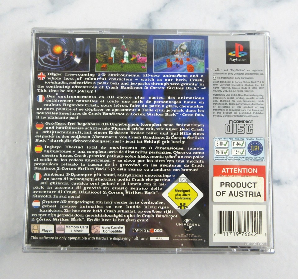 Crash Bandicoot 2 Cortex Strikes Back - PS1 Playstation 1 PAL With ...