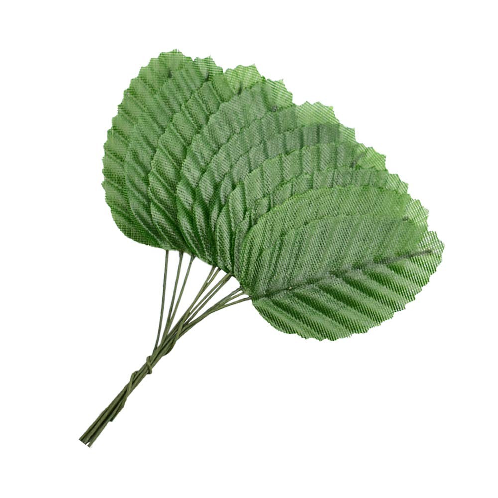 Artificial Silk Green Leaves, Fake Faux Wired Single Leaf for Crafts ...