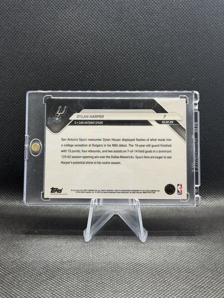 2025-26 NBA Topps Now - Dylan Harper Black Foil Parallel 8/10 *Color Match* #7 | eBay