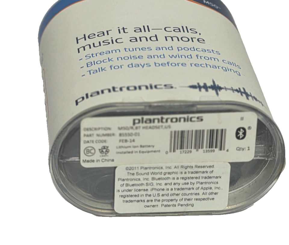 Plantronics M50 Wireless Bluetooth Ear-Hook Headset - Black | eBay