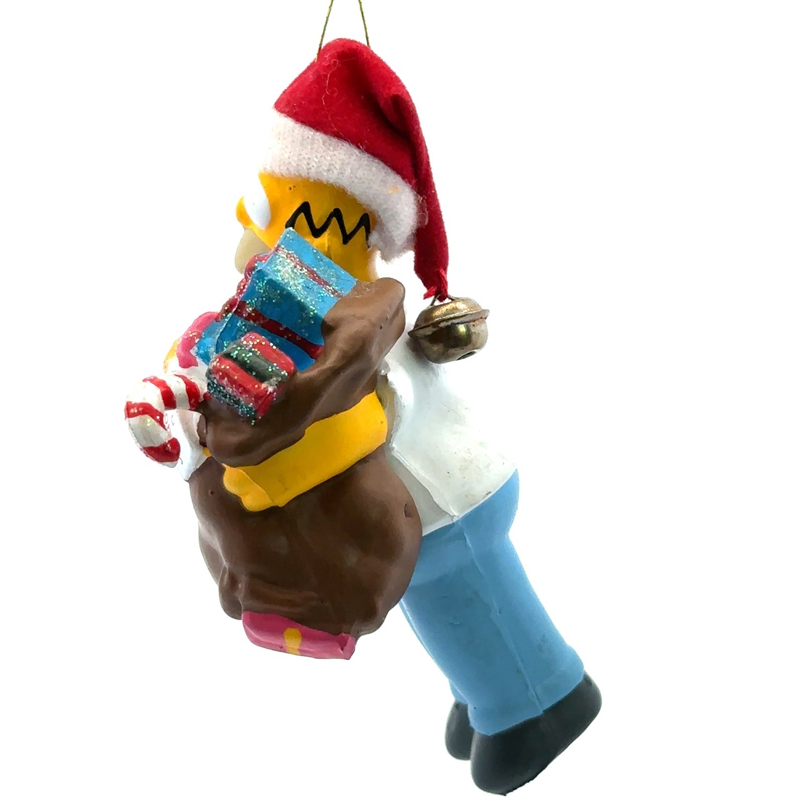 Vintage Homer Simpson Santa With Gift Bag Christmas Ornament (3.5 x 2 ...