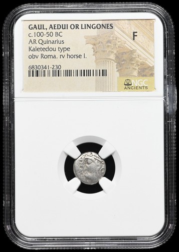 CELTIC, Aedui/Lingones. 1st Century BC. Silver Quinarius, Kaletedou ...