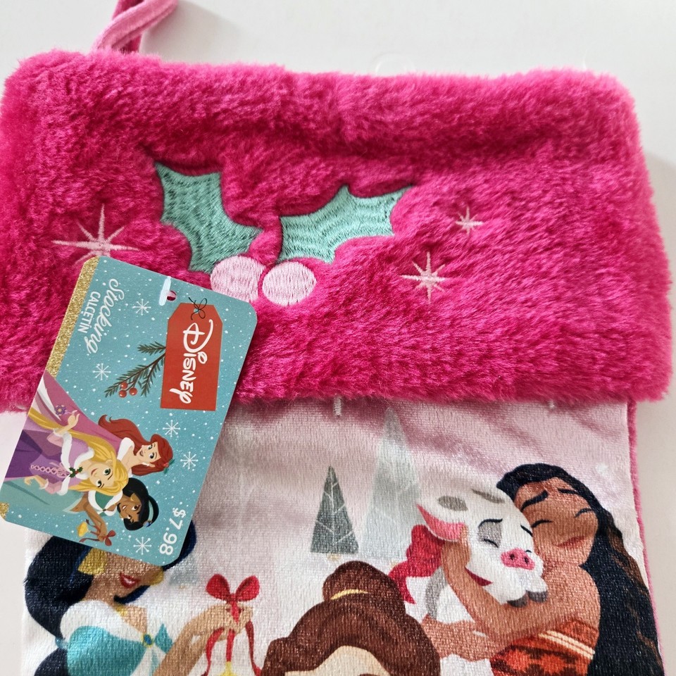 NEW 16" Disney Princess Christmas Stocking Ariel Cinderella Jasmine ...