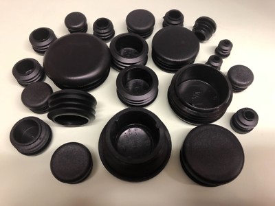 ROUND, RIBBED, HOLE BUNGS/PLASTIC INSERT, BLACK, VARIOUS SIZES. | eBay