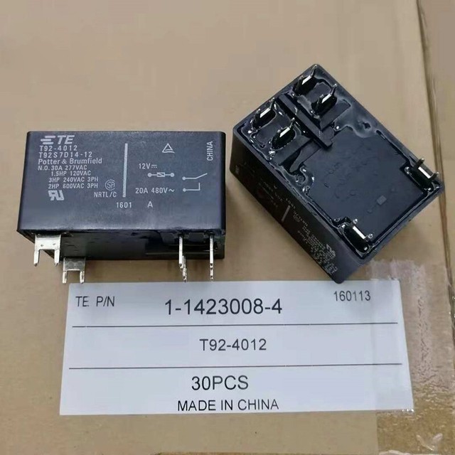 TYCO T92-4012 T92s7d14-12 Power Relay 12vdc 6pin 30a 277vac for sale ...