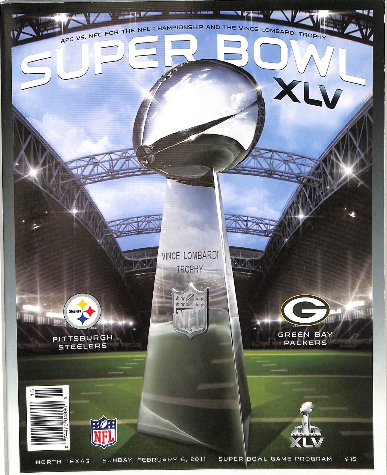 Super Bowl XLV 45 Program Packers vs. Steelers Aaron Rodgers MVP 180598 ...