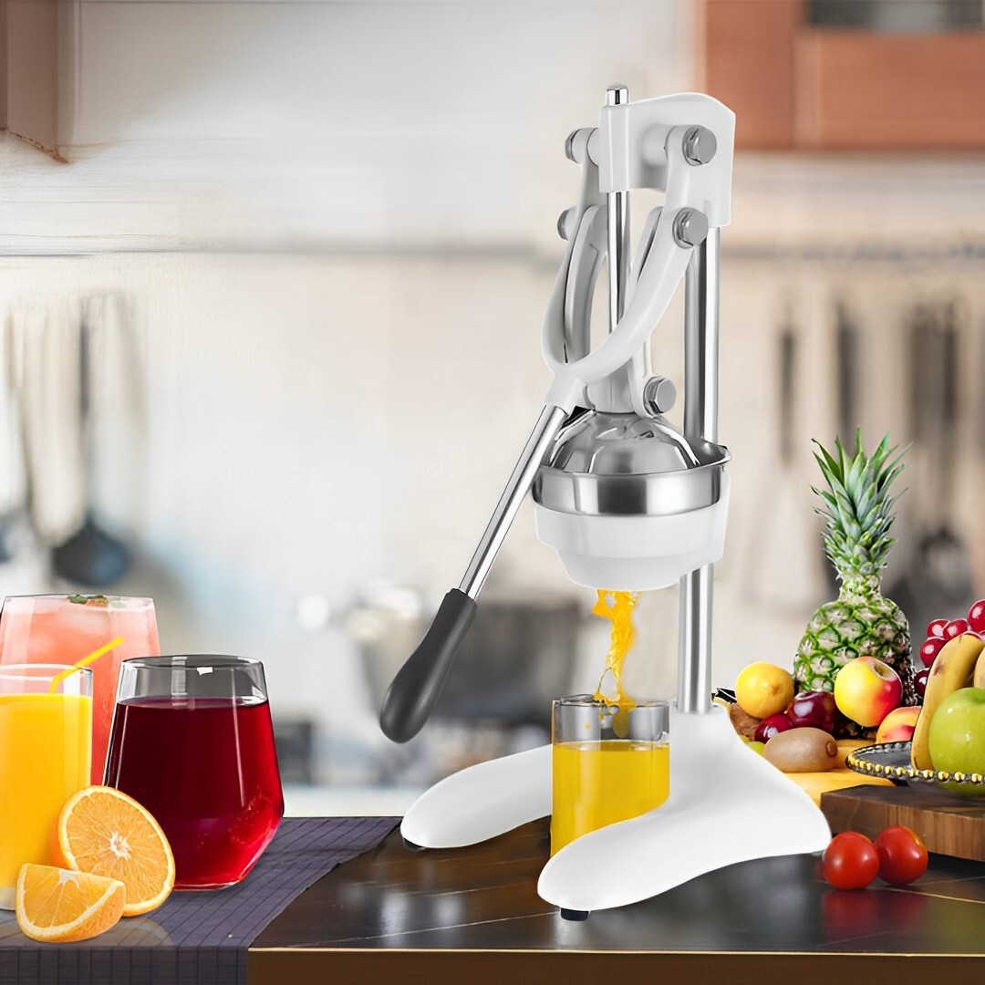 SOGA White Stainless Steel Manual Juicer Hand Press Juice Extractor ...